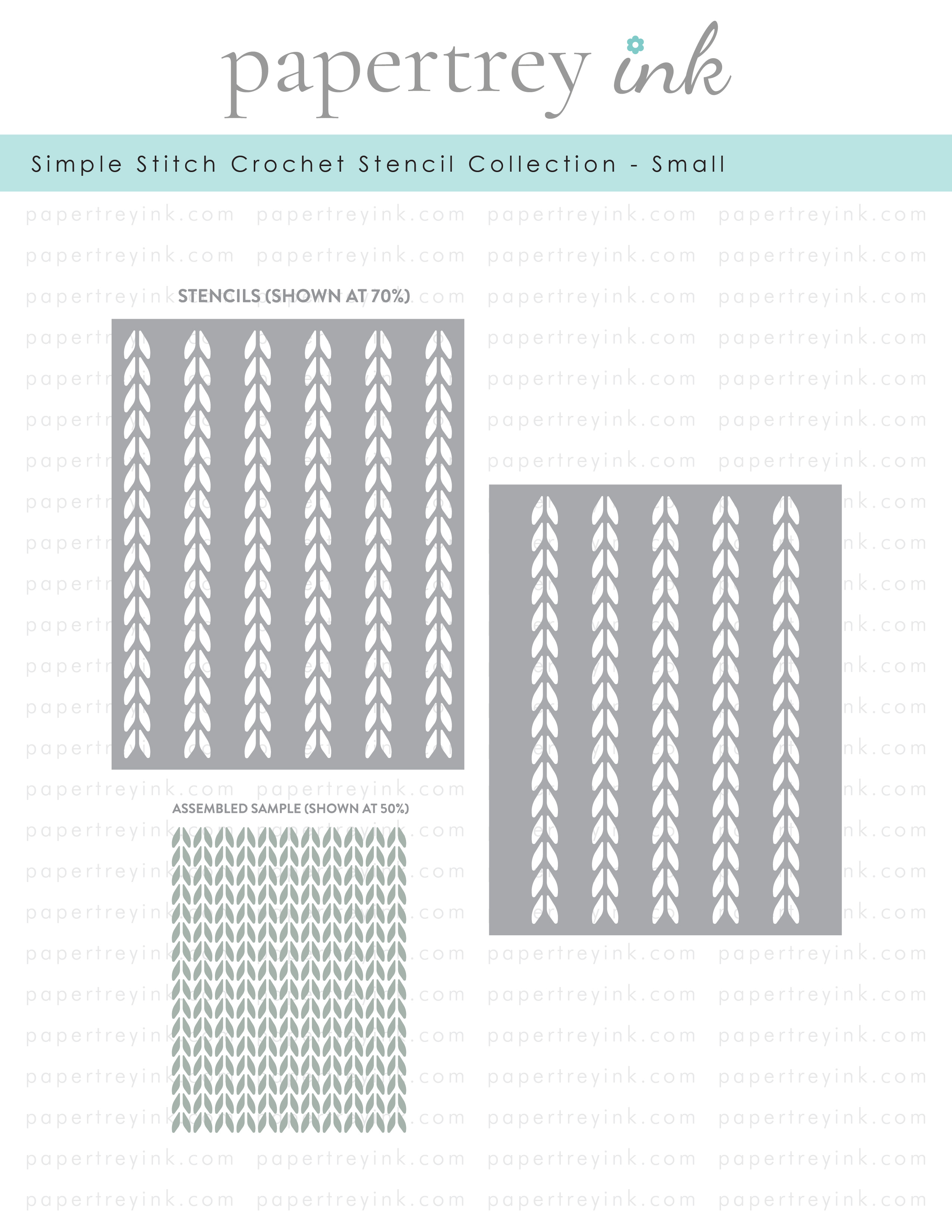 Papertrey Ink -Simple Stitch Crochet Stencil Collection - Small (set of 2)
