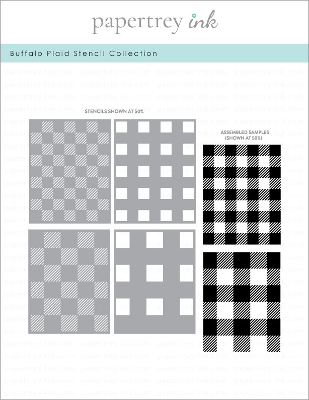 Papertrey Ink - Buffalo Plaid Stencil Collection (set of 4)