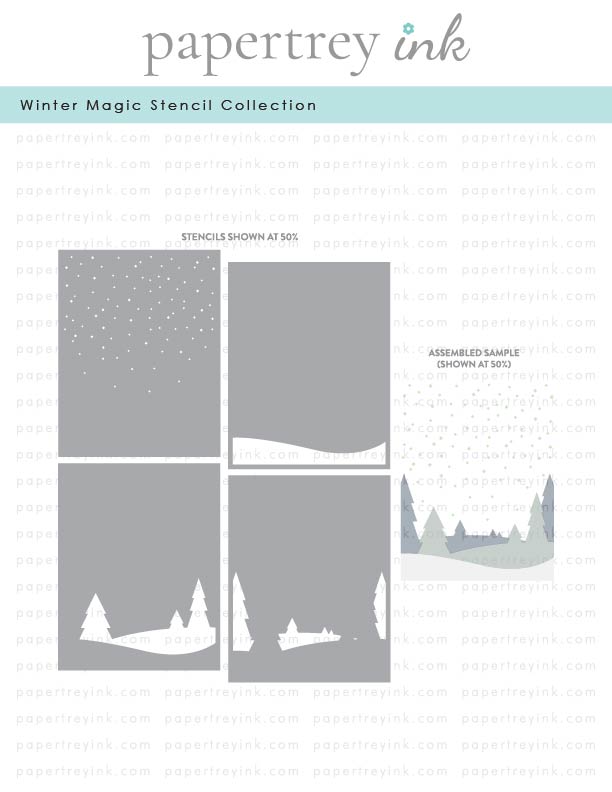 Papertrey Ink - Winter Magic Stencil Collection (set of 4)