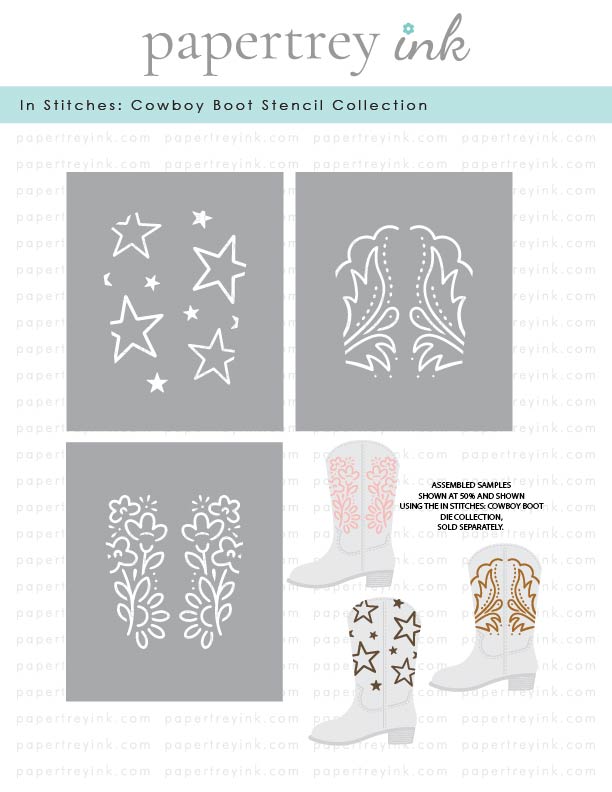Papertrey Ink - In Stitches: Cowboy Boot Stencil Collection (set of 3)