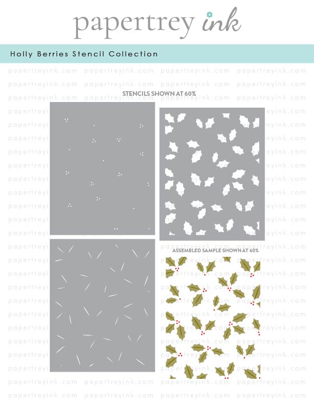 Papertrey Ink - Holly Berries Stencil Collection (set of 3)